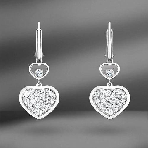 Золотые серьги Chopard Happy Hearts с бриллиантами купить в Москве
