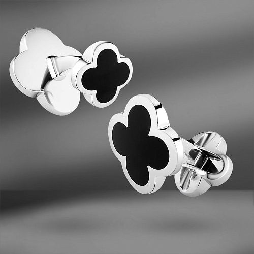 Золотые запонки Van Cleef & Arpels For Him Alhambra купить в Москве
